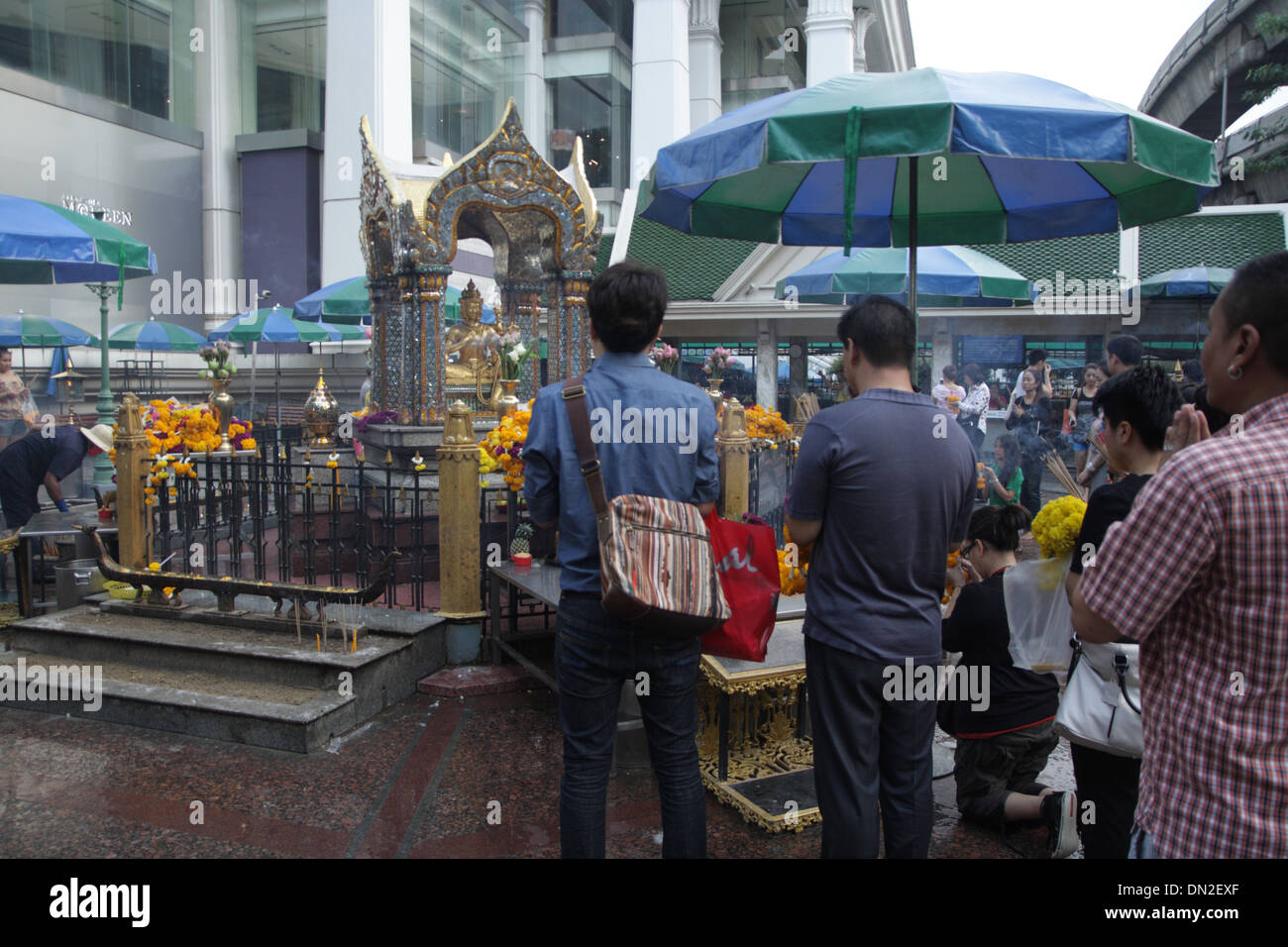 Erawan Hindu god at Erawan hindu shrine in Bangkok , Thailand Stock ...