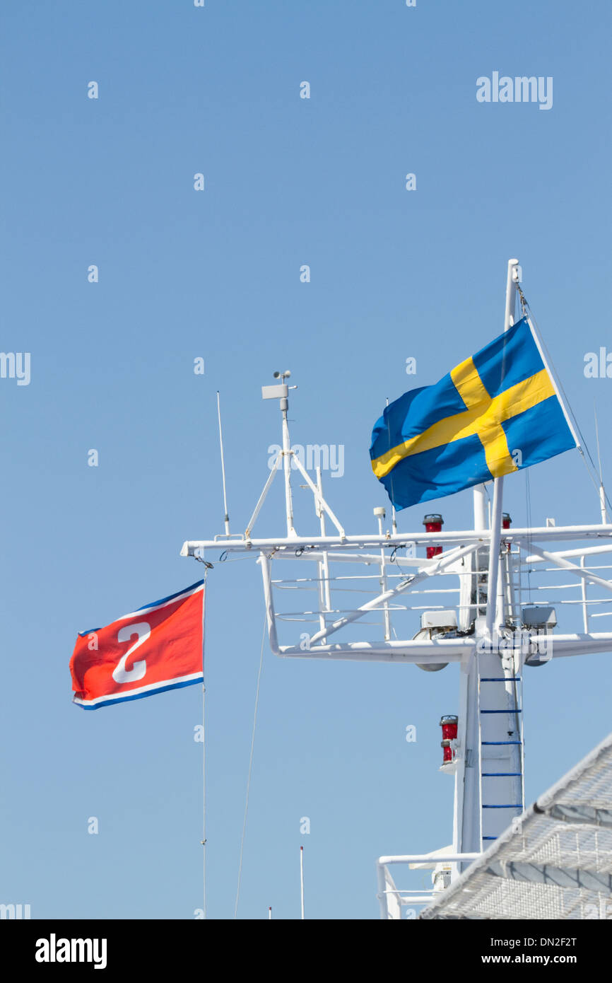 Stena Line flag and the Swedish flag Stock Photo - Alamy