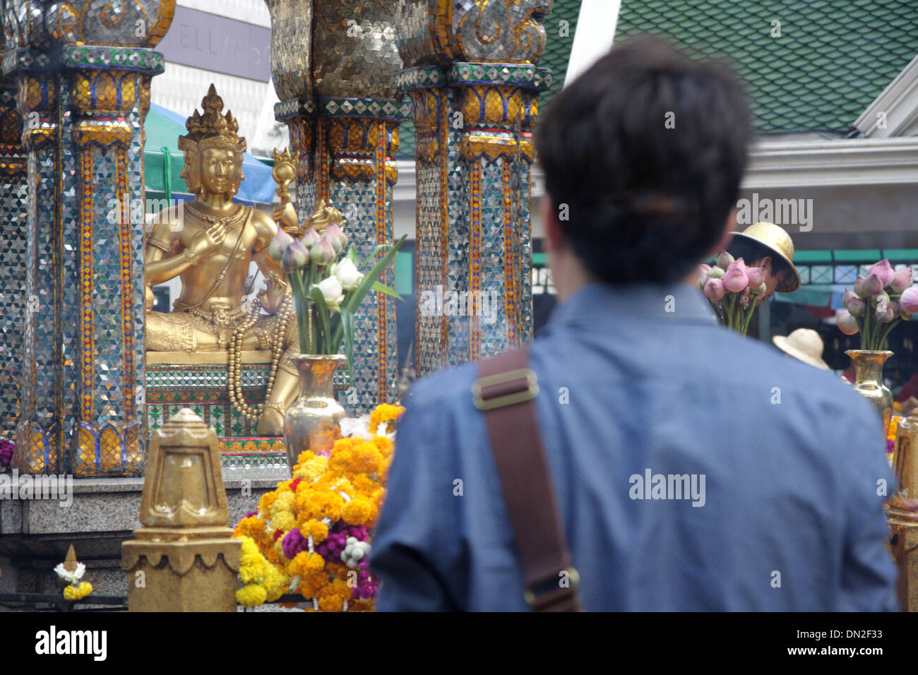 Erawan Hindu god at Erawan hindu shrine in Bangkok , Thailand Stock ...
