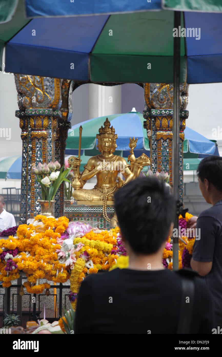 Erawan Hindu god at Erawan hindu shrine in Bangkok , Thailand Stock ...