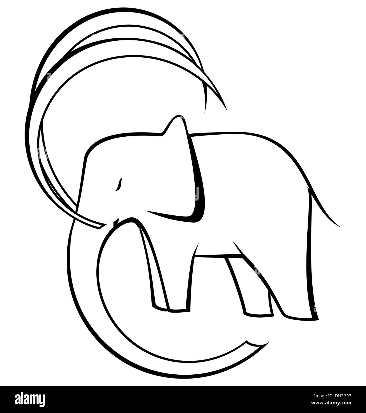 Black and white elephant vector Stock Vector Image & Art - Alamy