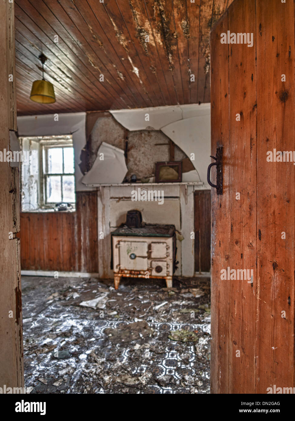 Interior, Abandoned Croft House, Eriskay Stock Photo - Alamy