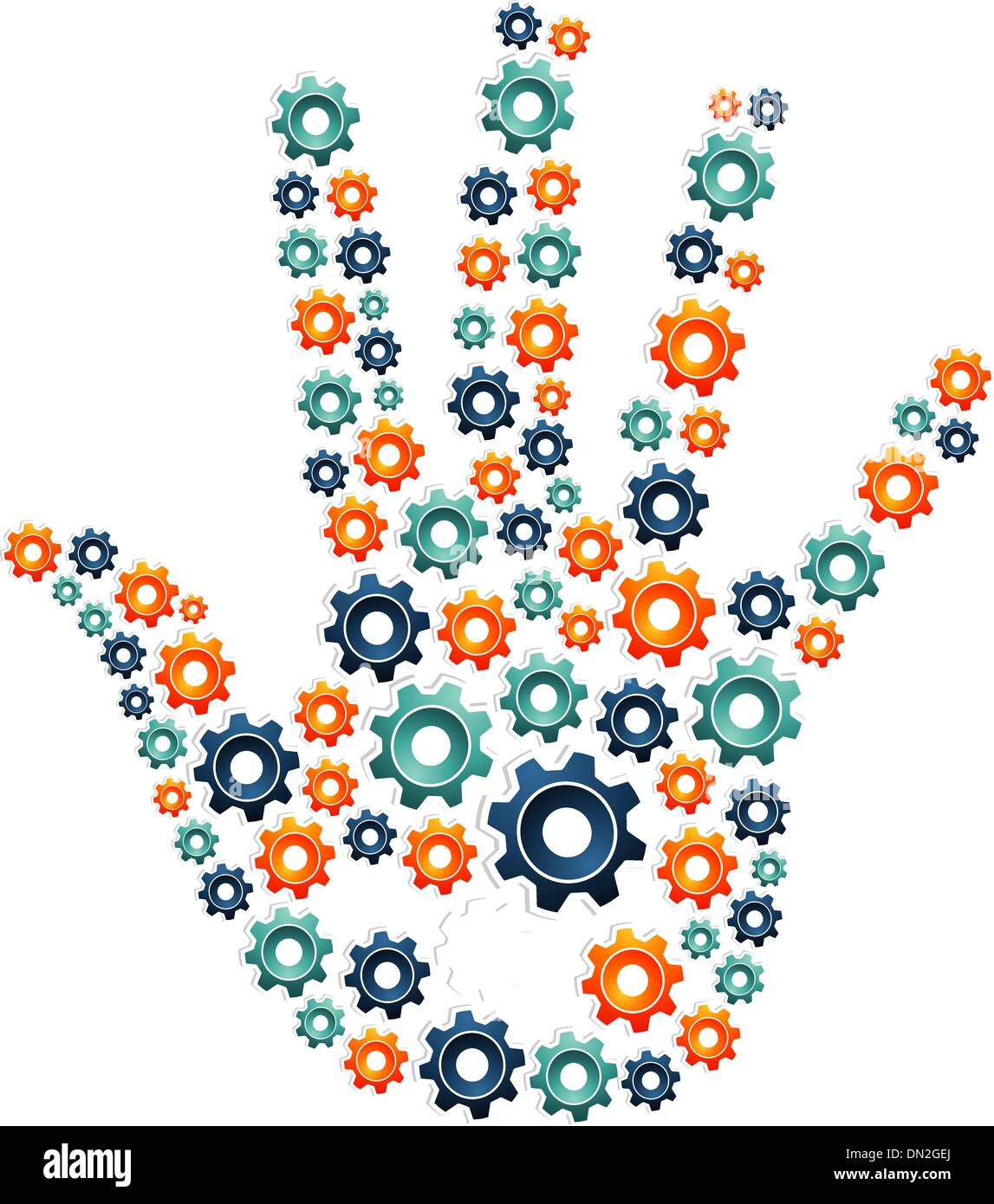 Gear open hand Stock Vector Image & Art - Alamy
