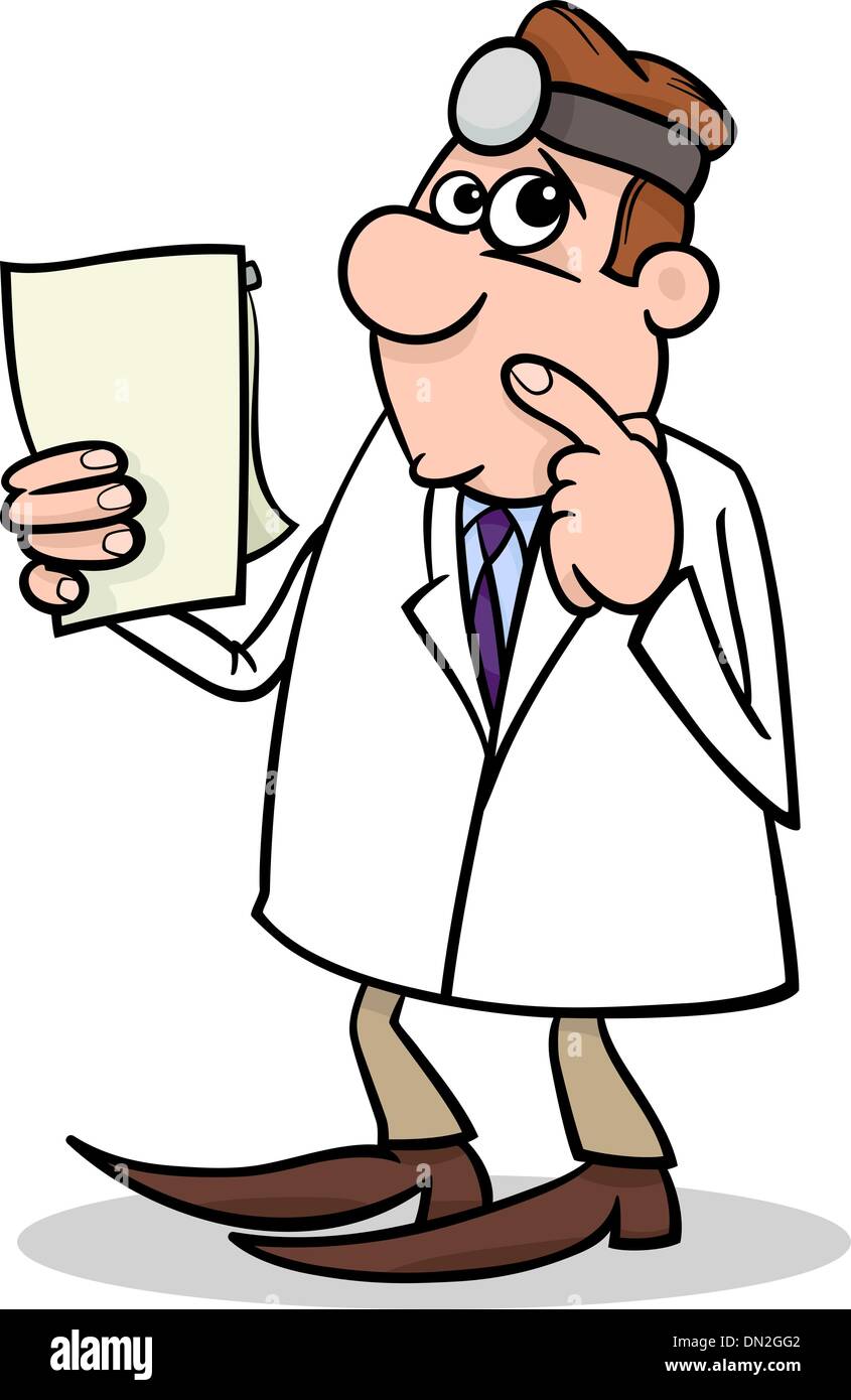cartoon concerned doctor illustration Stock Vector Image & Art - Alamy