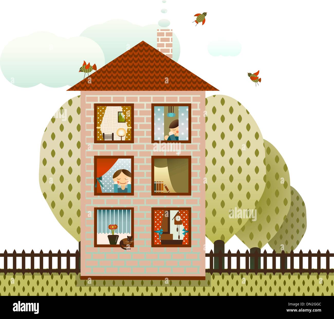 Neighbors home Stock Vector Images - Alamy