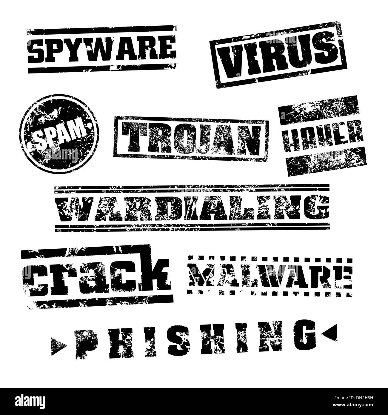 Vector illustration of isolated grunge pc virus stamp set Stock Vector ...