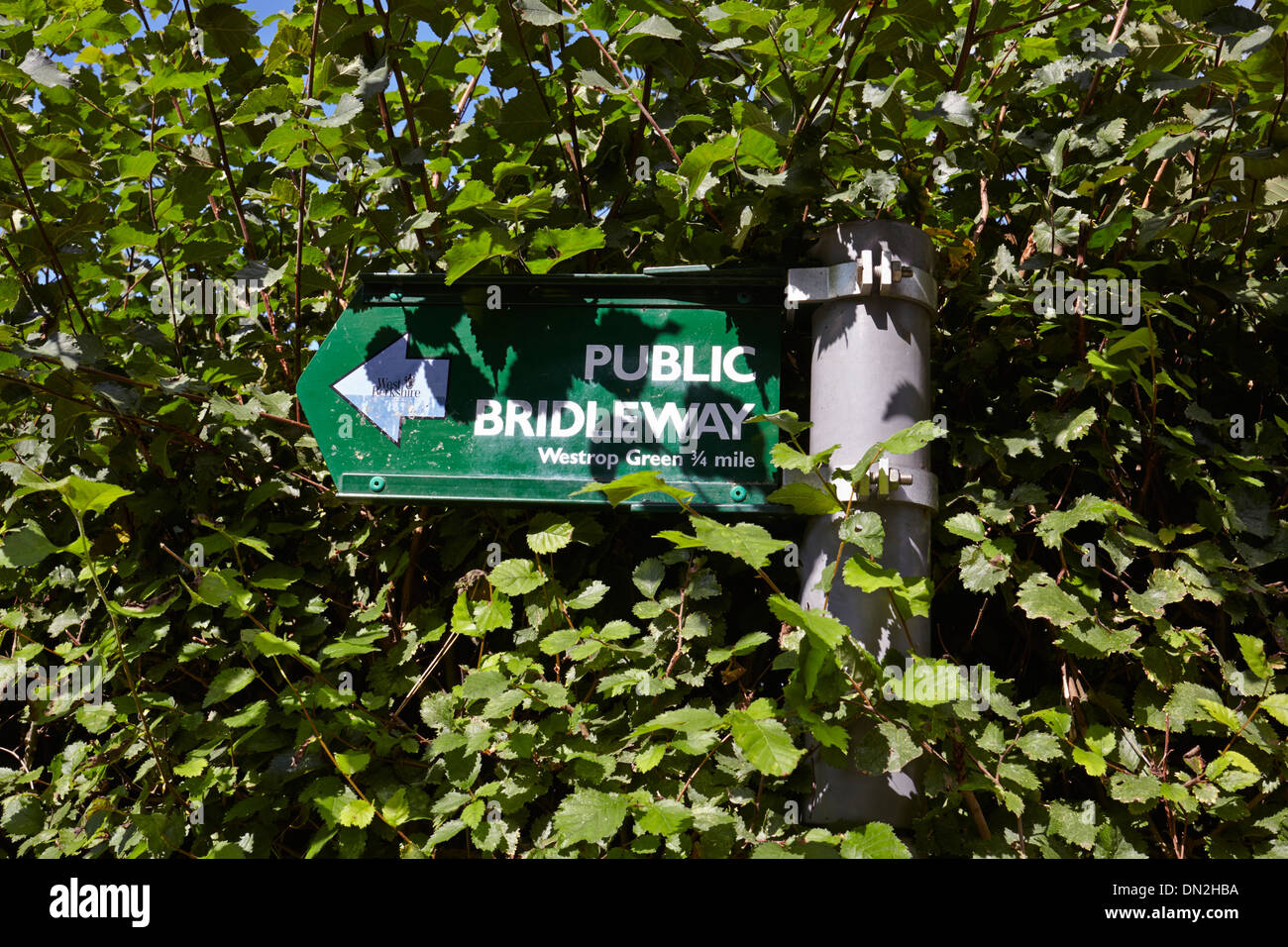 Public bridleway sign at Marlston, Hermitage, Newbury, Berks Stock ...