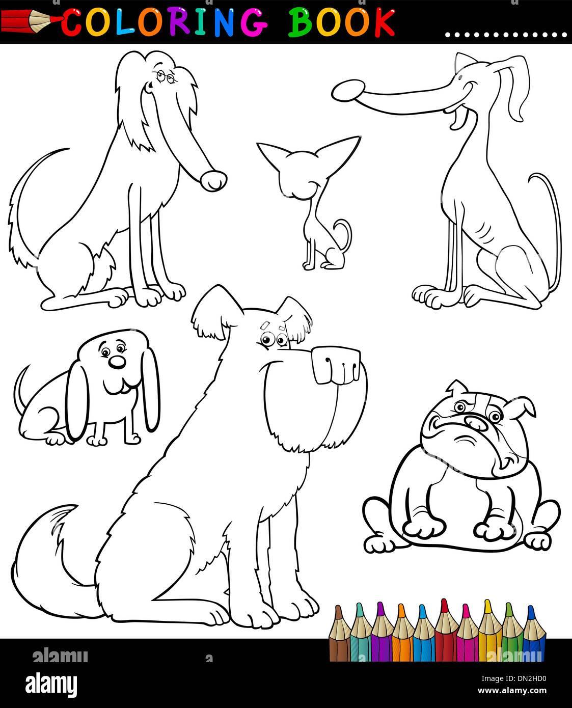 English bulldog dog cartoon coloring hi-res stock photography and ...