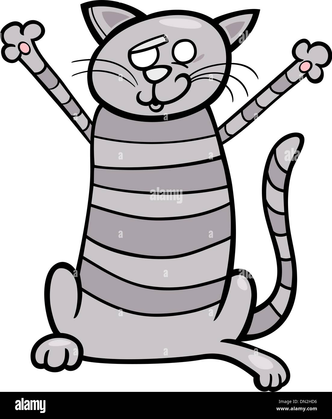 happy tabby cat cartoon illustration Stock Vector Image & Art - Alamy