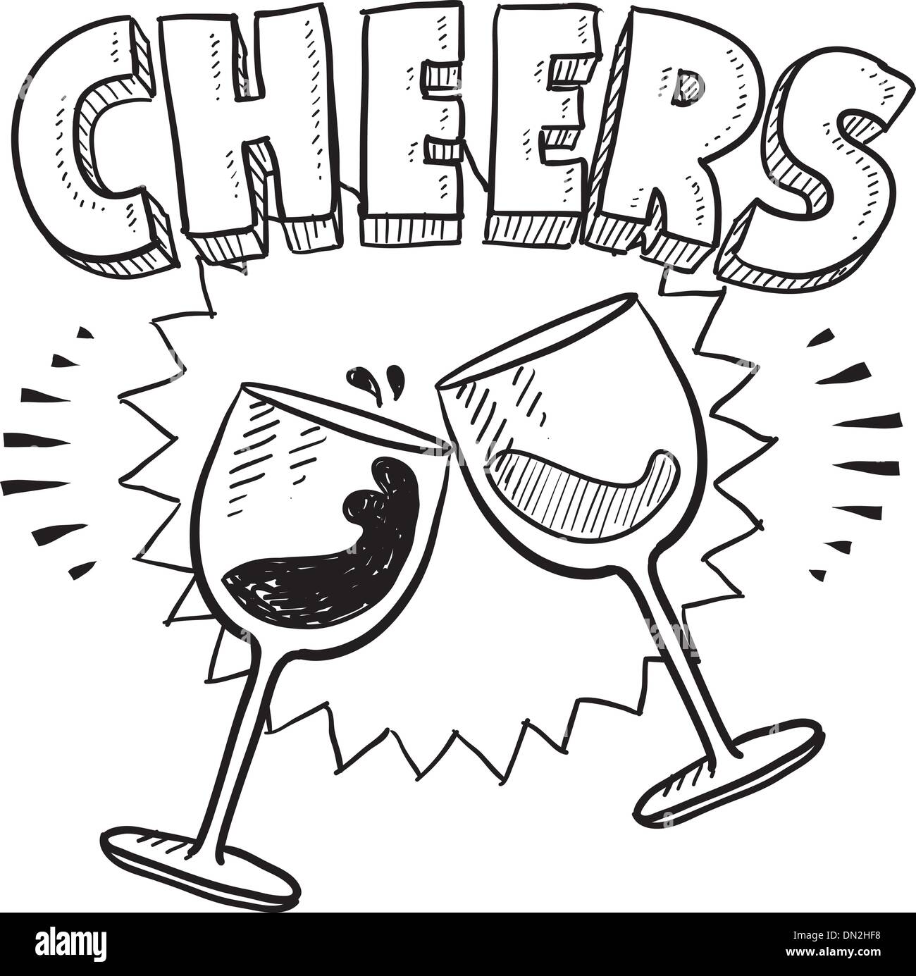 Cheers wine glass celebration sketch Stock Vector Image & Art - Alamy Cheers wine glass celebration sketch Stock Vector Image & Art - Alamy