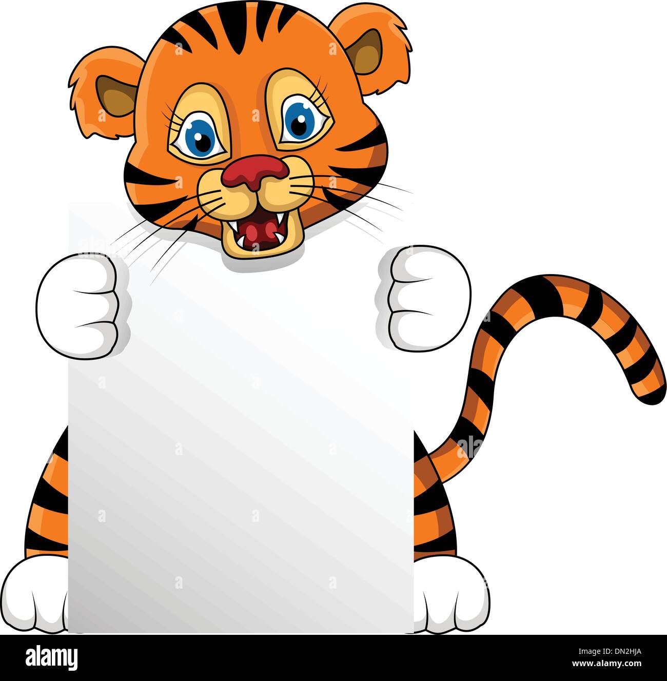 Tiger cartoon blank sign hi-res stock photography and images - Alamy