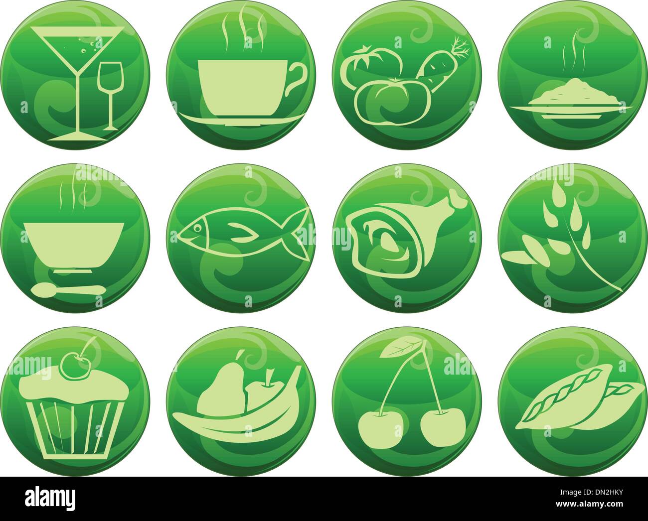 food icons on buttons Stock Vector Image & Art - Alamy