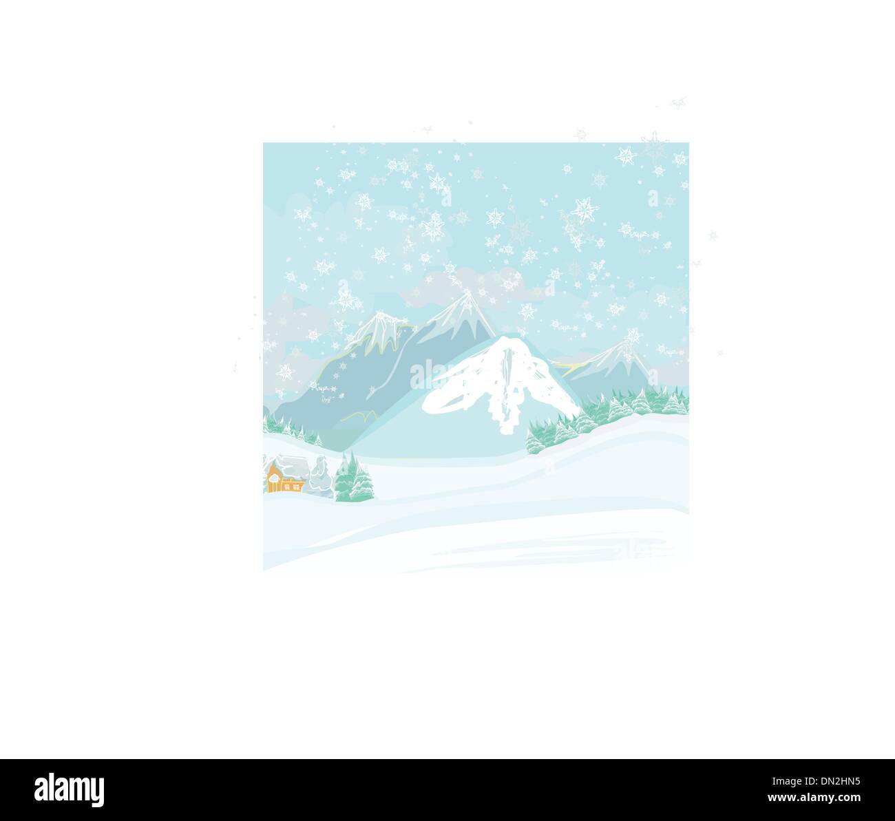 winter landscape - vector Stock Vector Image & Art - Alamy