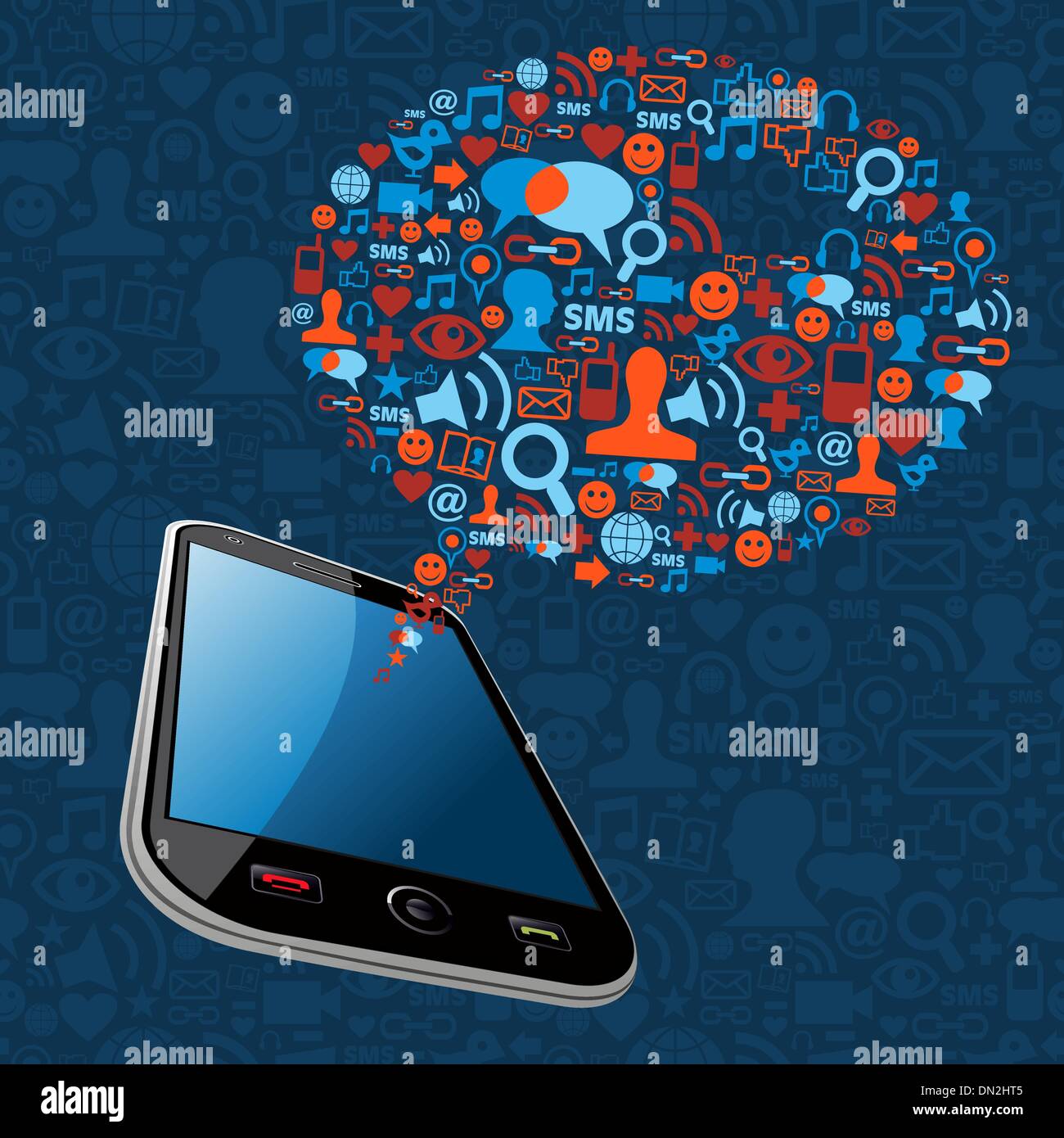 Social media bubble smart phone Stock Vector Image & Art - Alamy