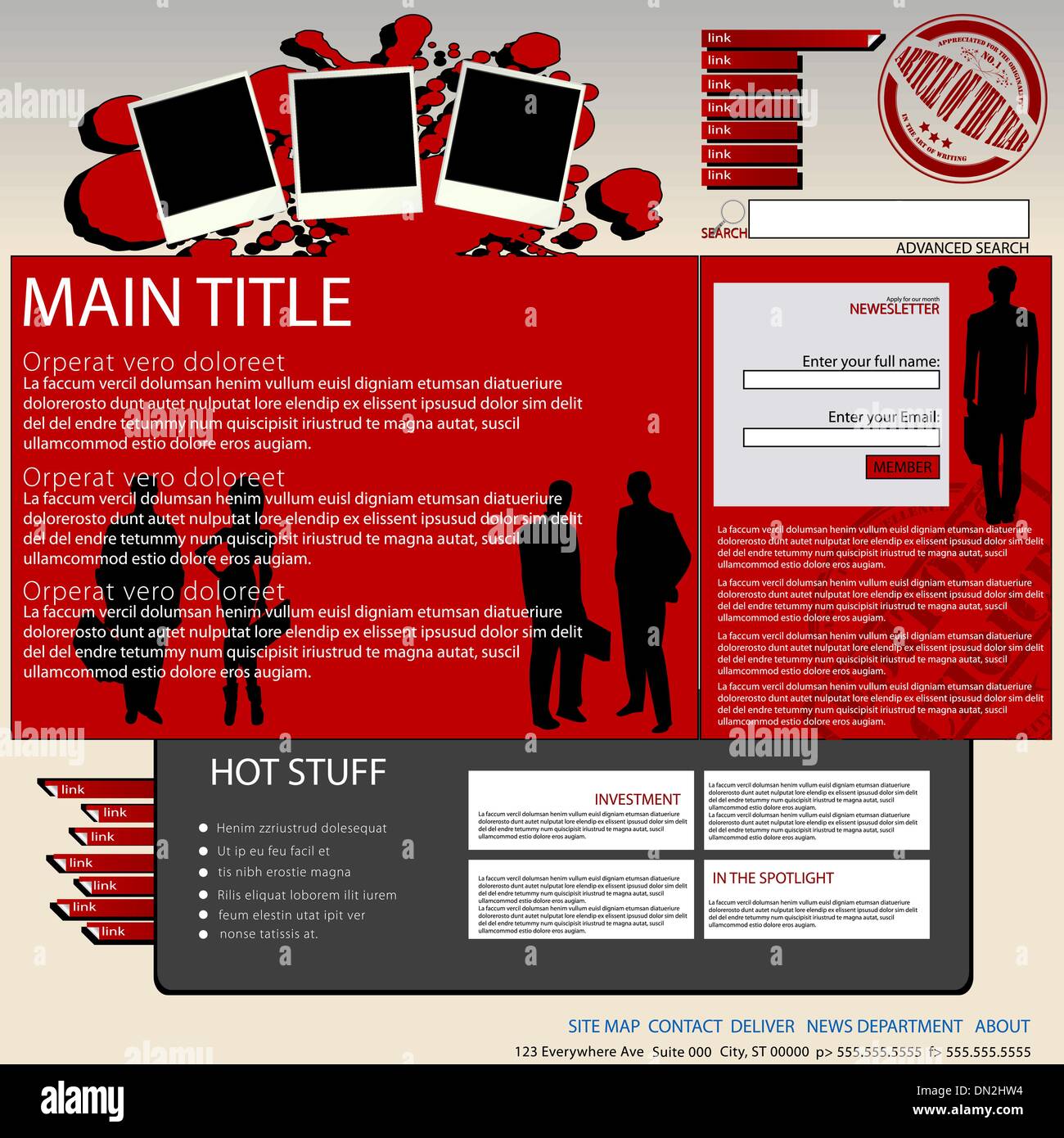 Magazine content design Stock Vector Images - Alamy