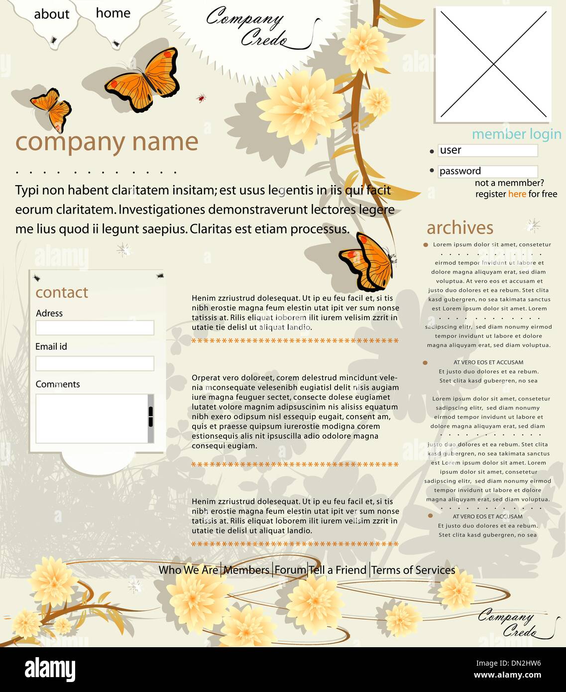 Web site layout Stock Vector Image & Art - Alamy