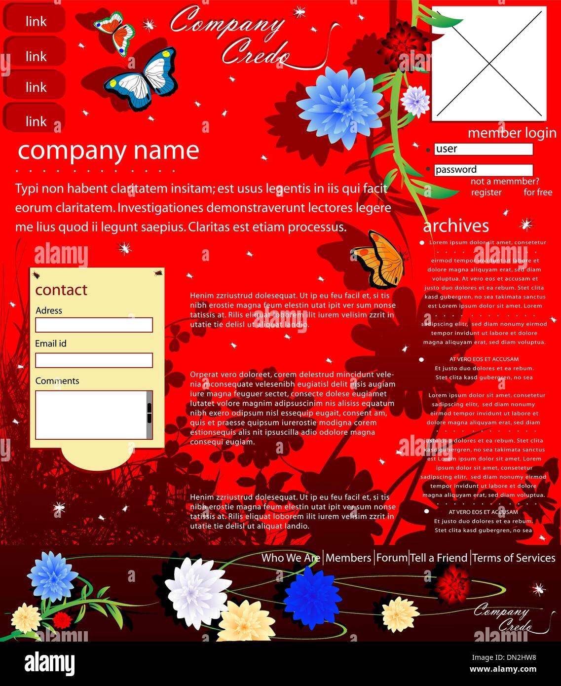 Butterfly layout Stock Vector Images - Alamy
