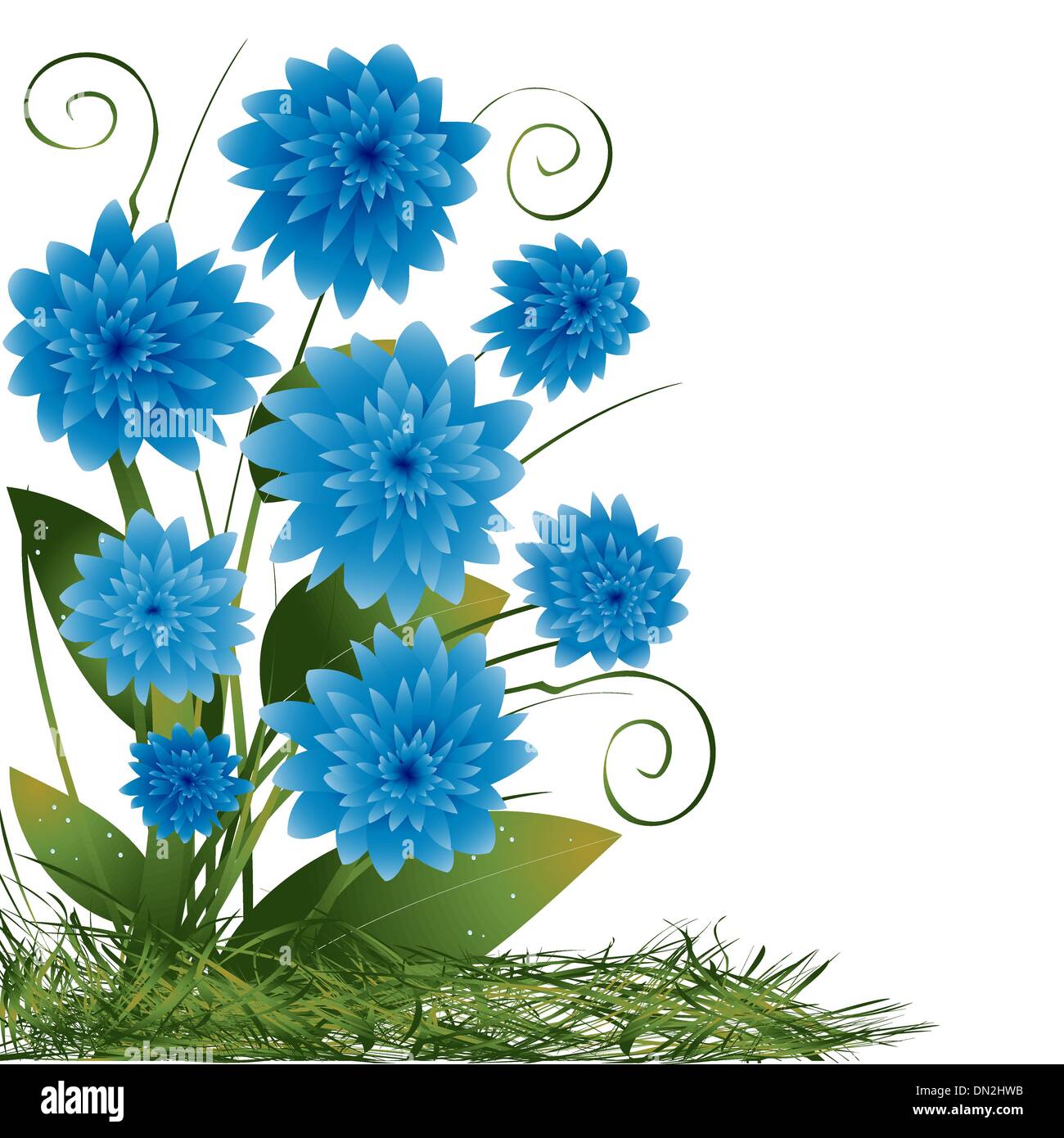 Botanical flowers blue Stock Vector Images - Alamy