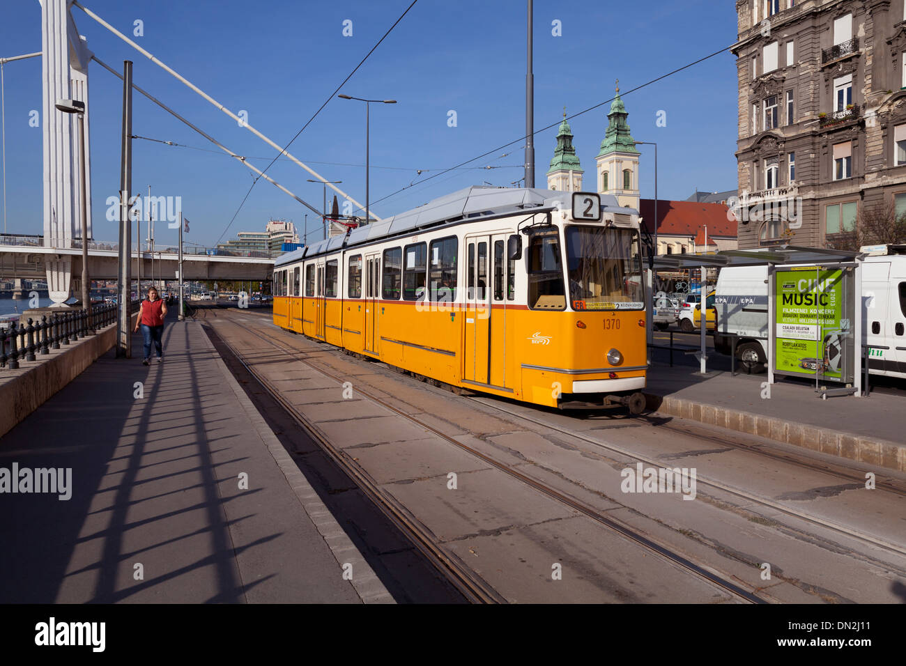 A Tram of The Budapest Tramway Network On Route 2 which follows the ...