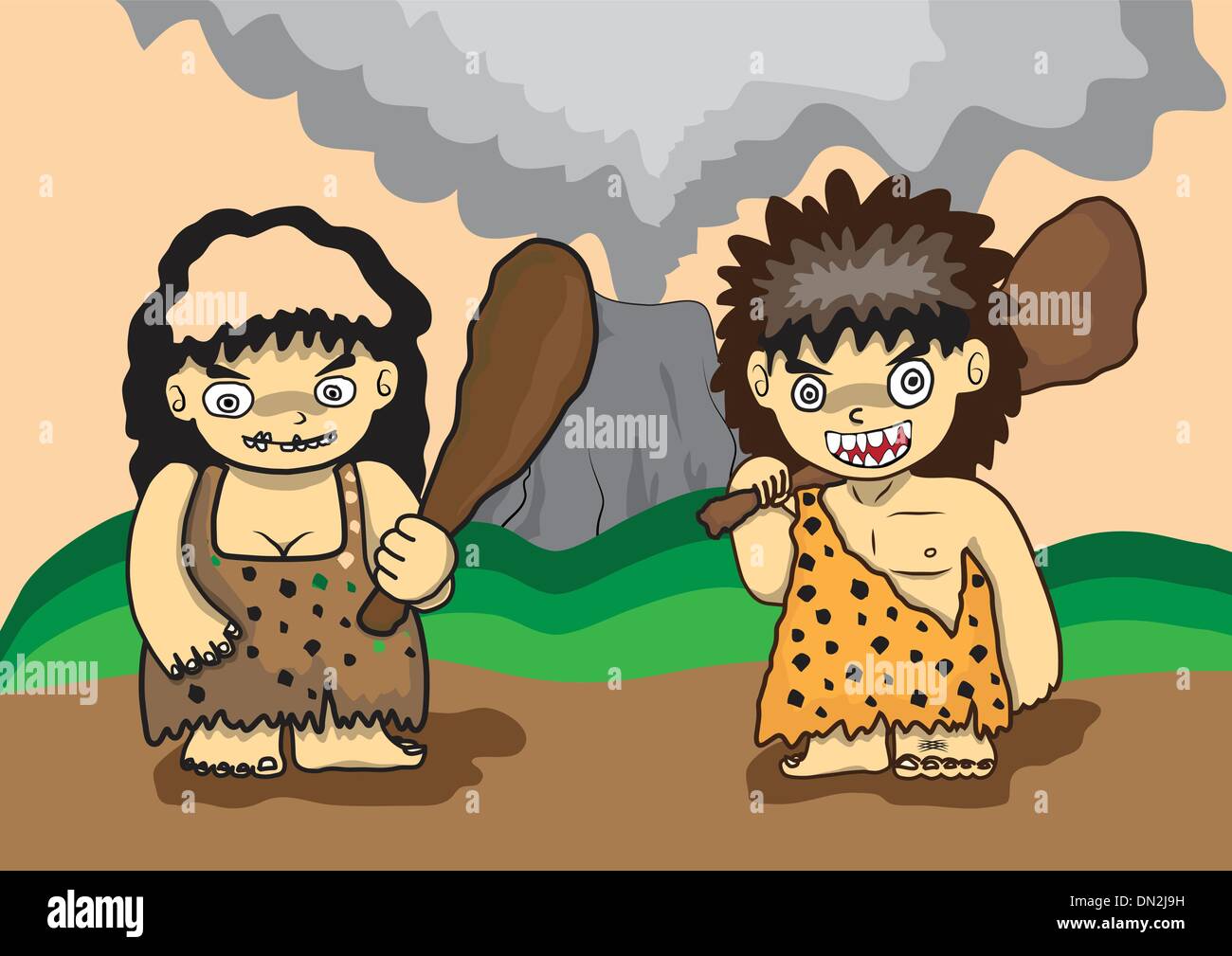 Stone age vector caveman Stock Vector Images - Alamy