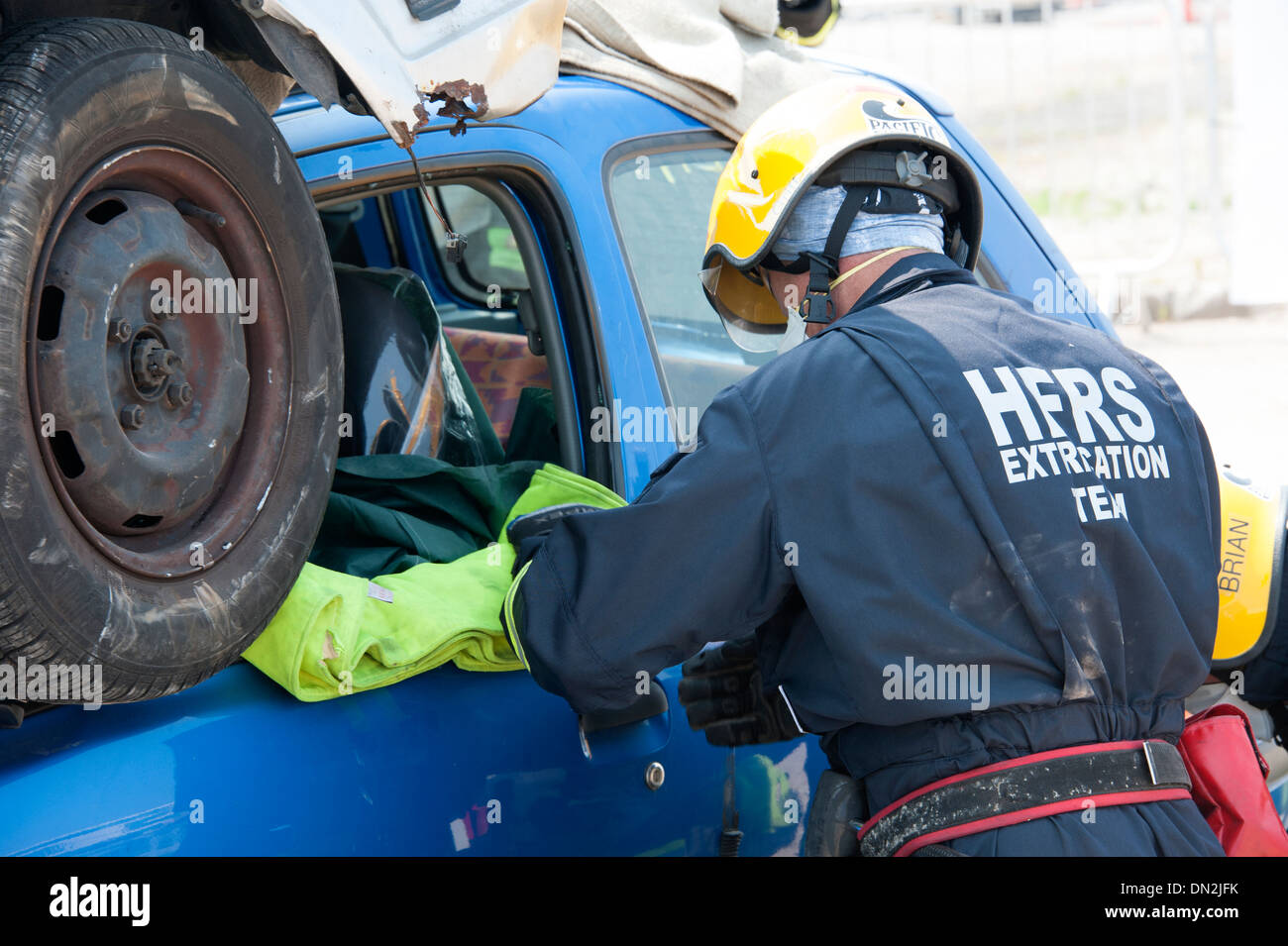 Fire Service Extrication team RTA RTC extricate casualty SIMULATION ...