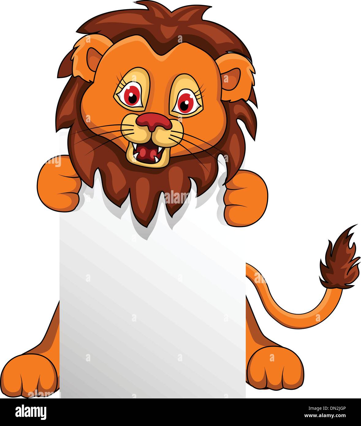 funny Lion cartoon with blank sign Stock Vector Image & Art - Alamy