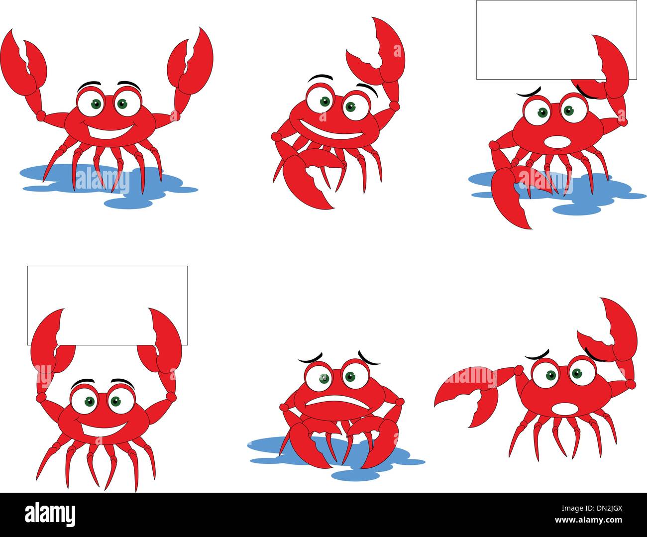 funny red crabs cartoon collection Stock Vector Image & Art - Alamy