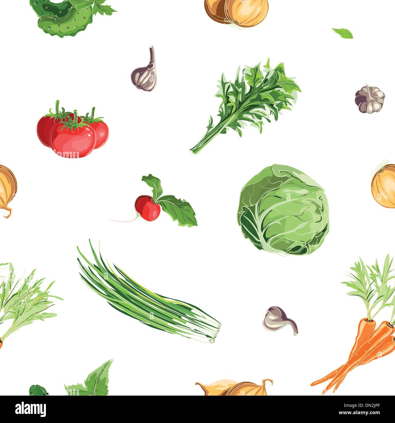 Fresh Vegetables Seamless Pattern Stock Vector Image & Art - Alamy