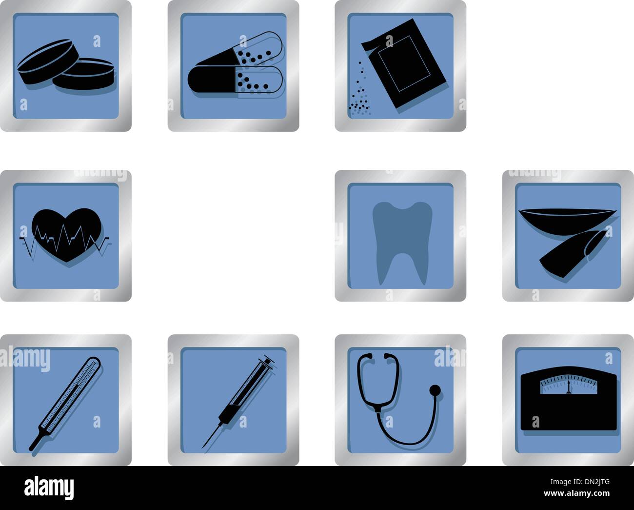 medical icons on square buttons Stock Vector Image & Art - Alamy