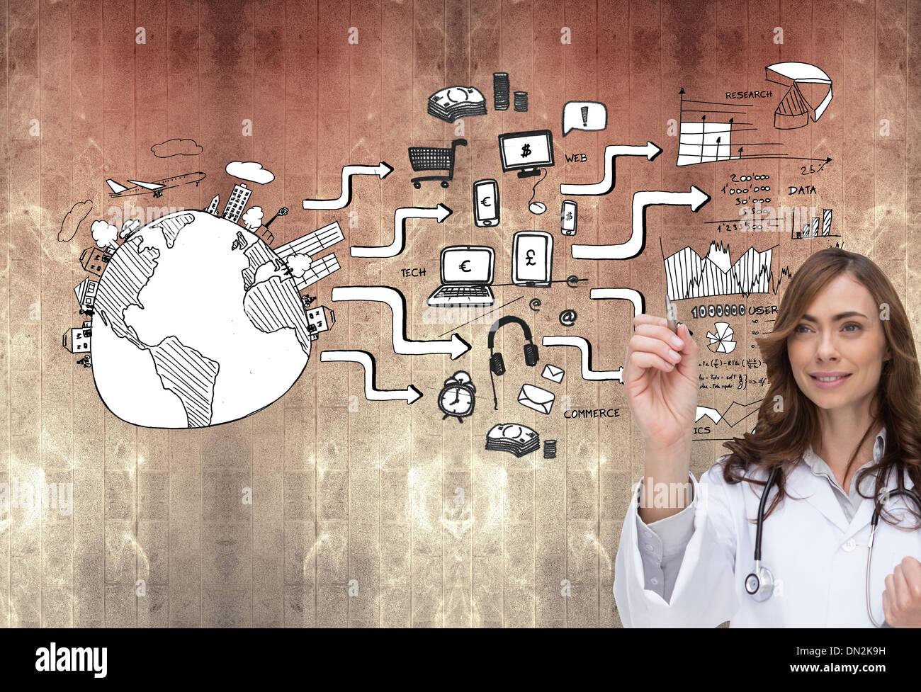 Doctor pointing finger laptop hi-res stock photography and images - Alamy