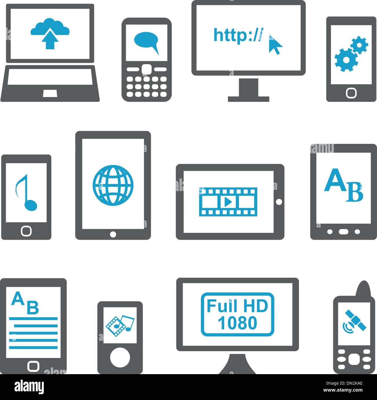 Icons set computers and mobile devices Stock Vector Image & Art - Alamy