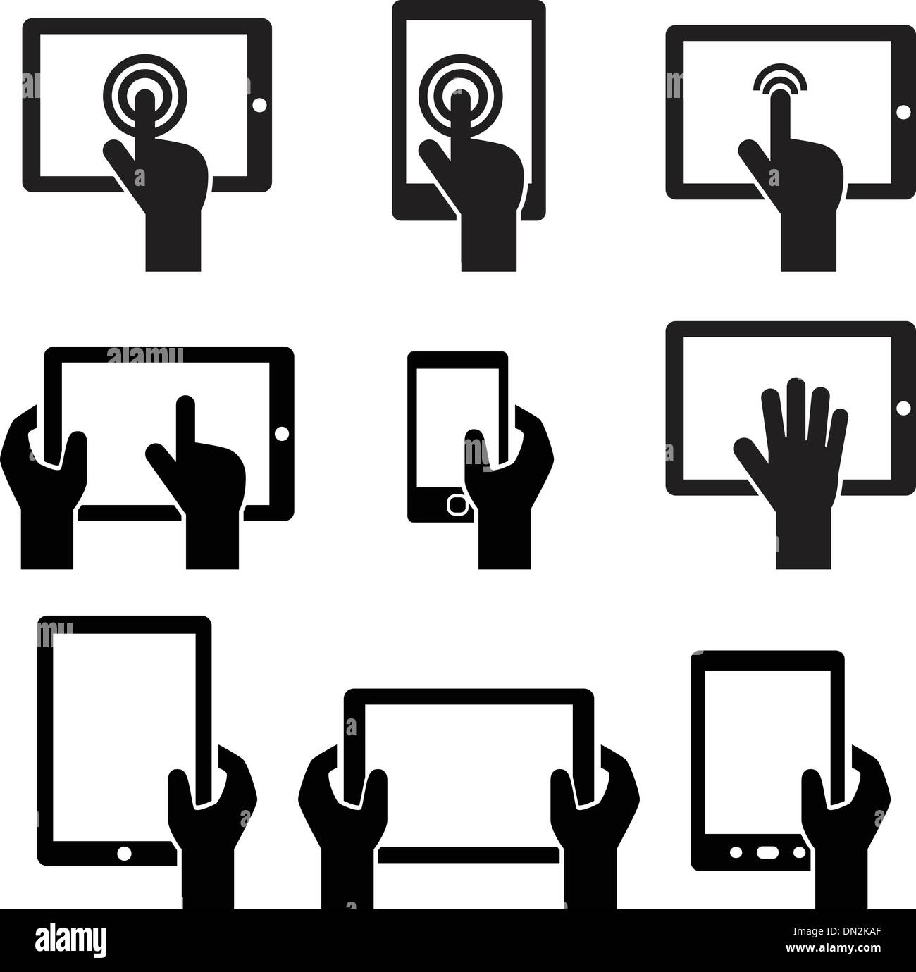 Icon set tablets and gadgets with touch screen Stock Vector Image & Art ...