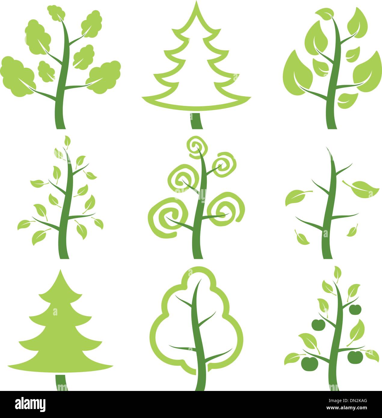 Leaves different trees set hi-res stock photography and images - Alamy