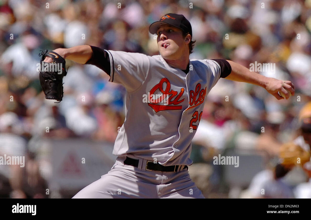 Sep 02, 2006; Oakland, CA, USA; Baltimore Orioles pitcher Adam Loewen ...