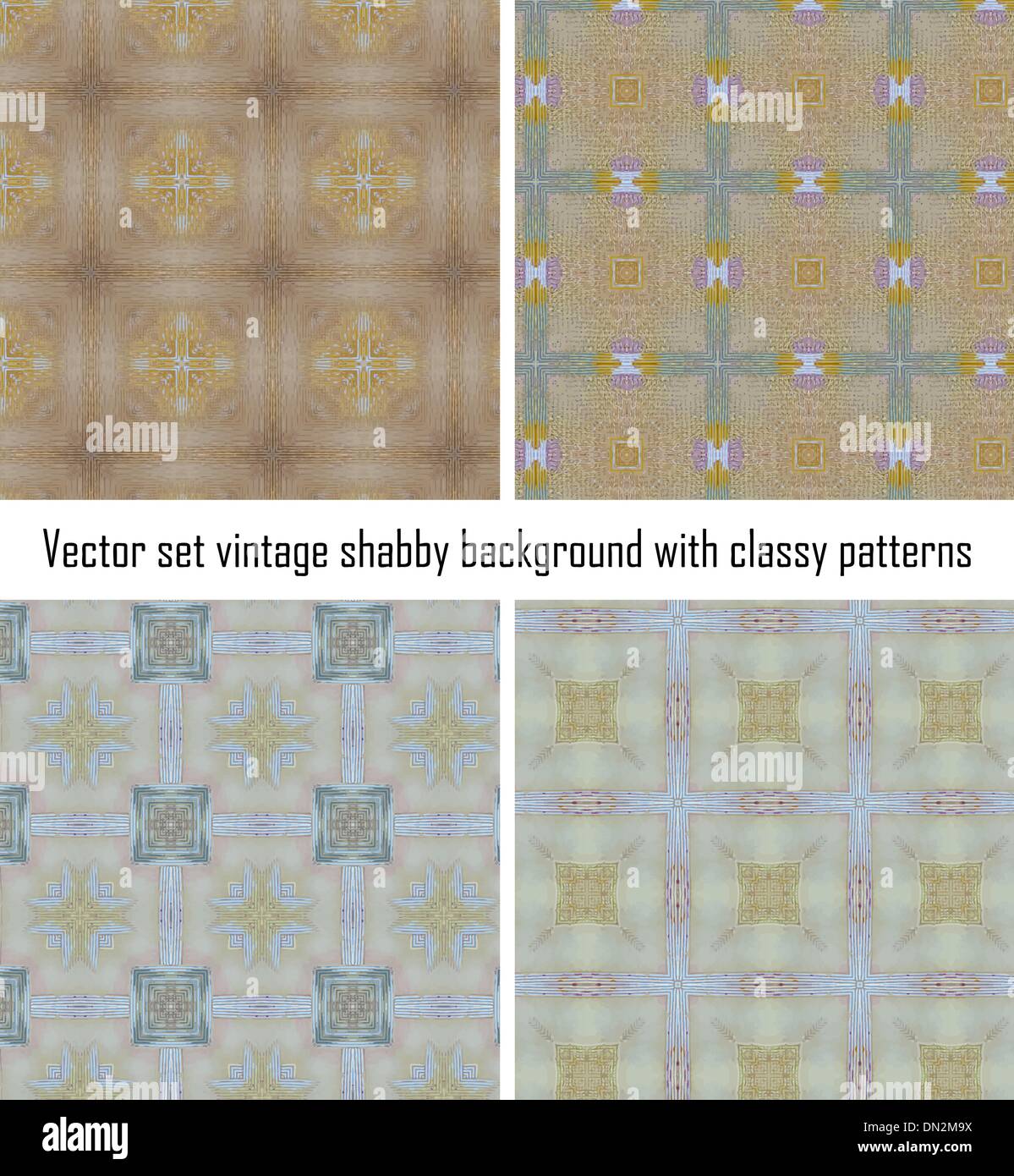 Vector set vintage background classical patterns Stock Vector Image ...
