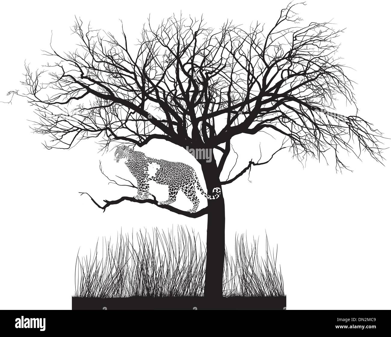 Tree drawing in black Stock Vector Images - Alamy