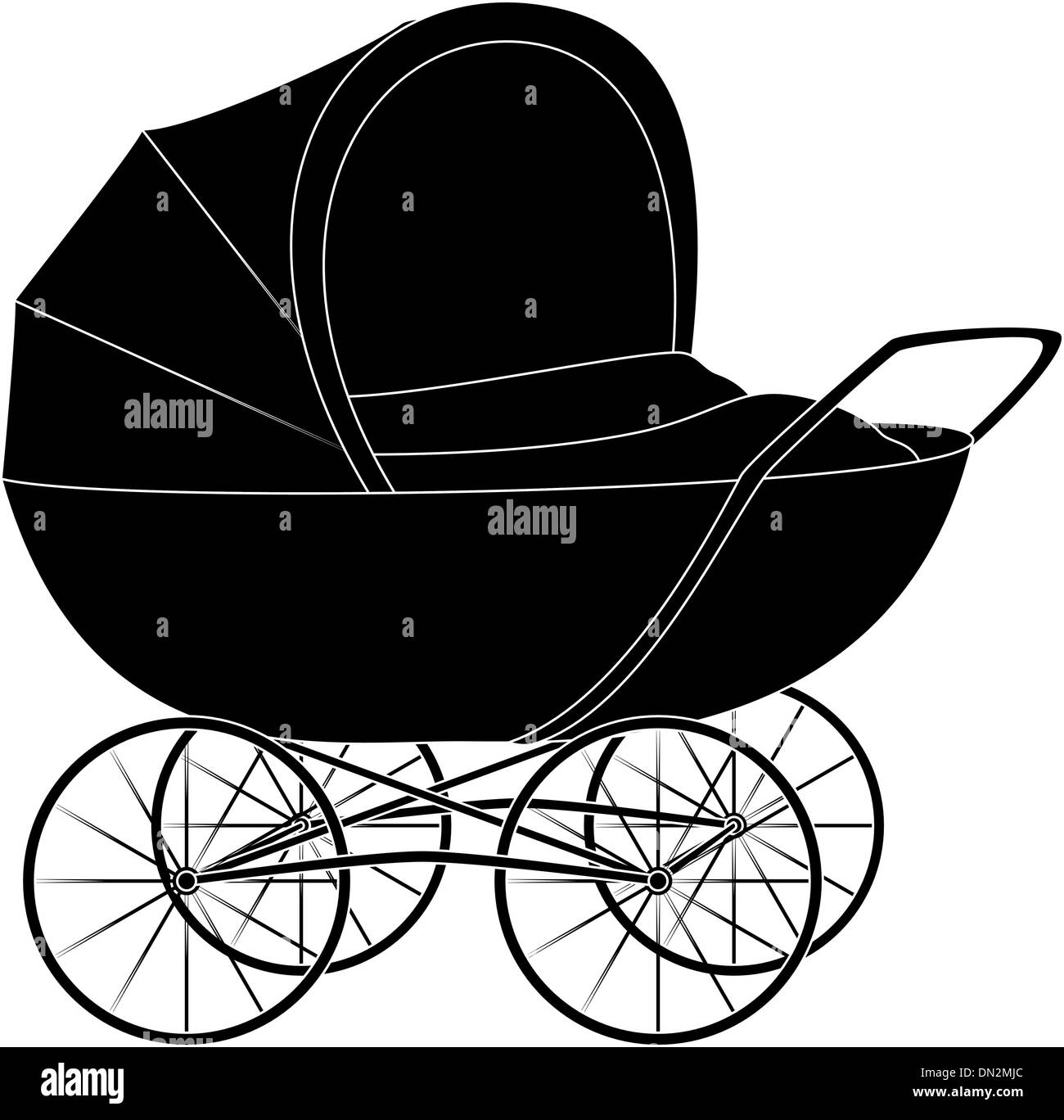 Baby pram, black silhouette Stock Vector Image & Art - Alamy