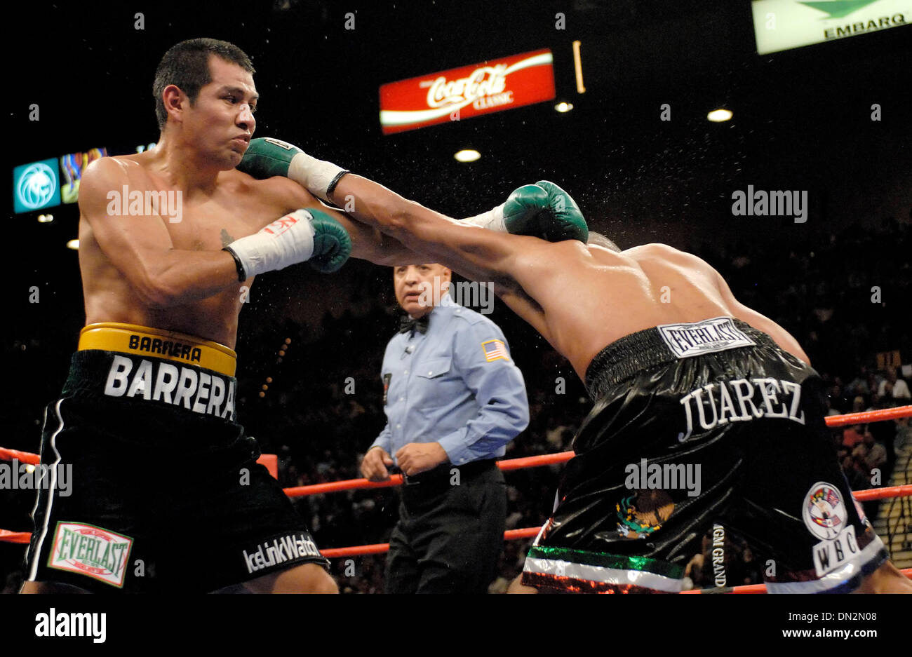 Sep 16, 2006; Las Vegas, NV, USA; MARCO ANTONIO BARERRA takes charge of ...