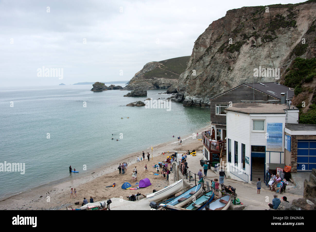 Trevaunance Cove Cornwall Surfing Surfers Surf Stock Photo - Alamy