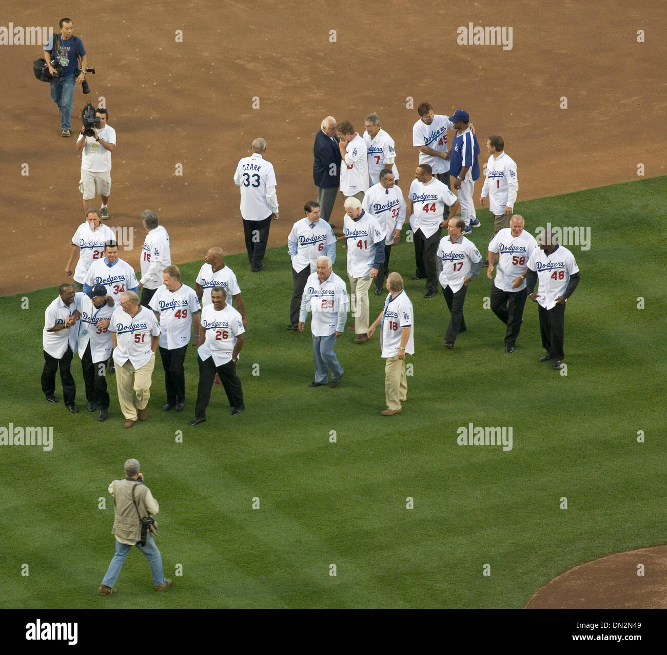 Sep 18, 2006; Los Angeles, CA, USA; Members of the Los Angeles Dodgers ...