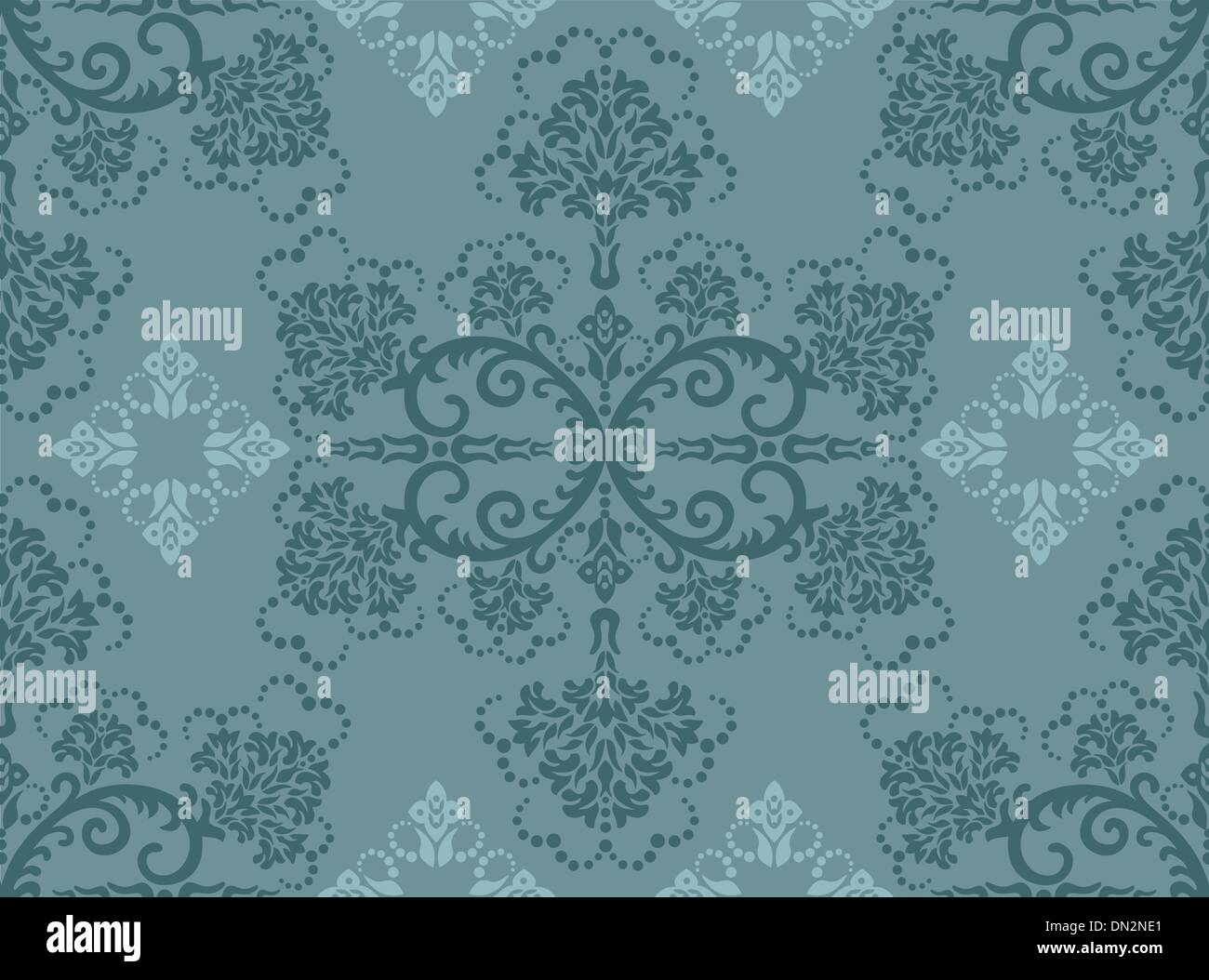 Seamless turquoise floral wallpaper pattern Stock Vector Image & Art ...