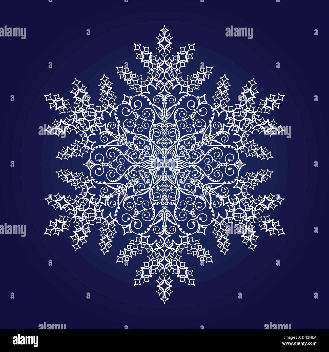 Snowflake illustration on blue Stock Vector Images - Alamy