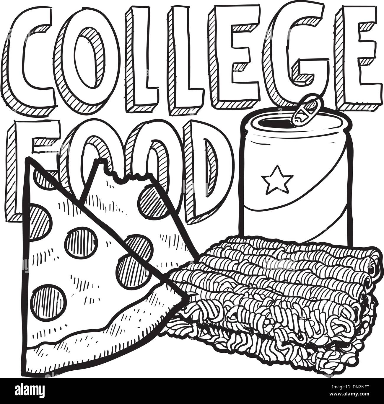 College food sketch Stock Vector Image & Art - Alamy