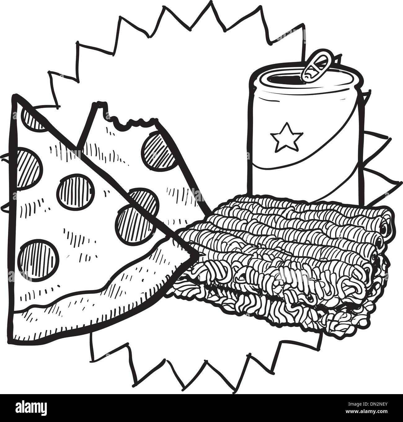 College food sketch Stock Vector Images - Alamy