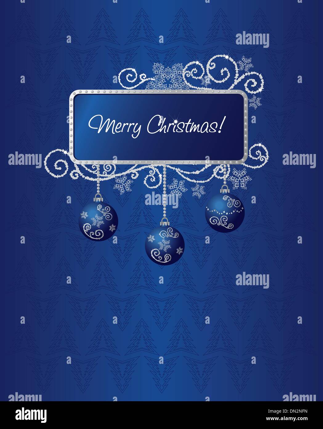 Blue & silver Christmas card illustration Stock Vector Image & Art - Alamy