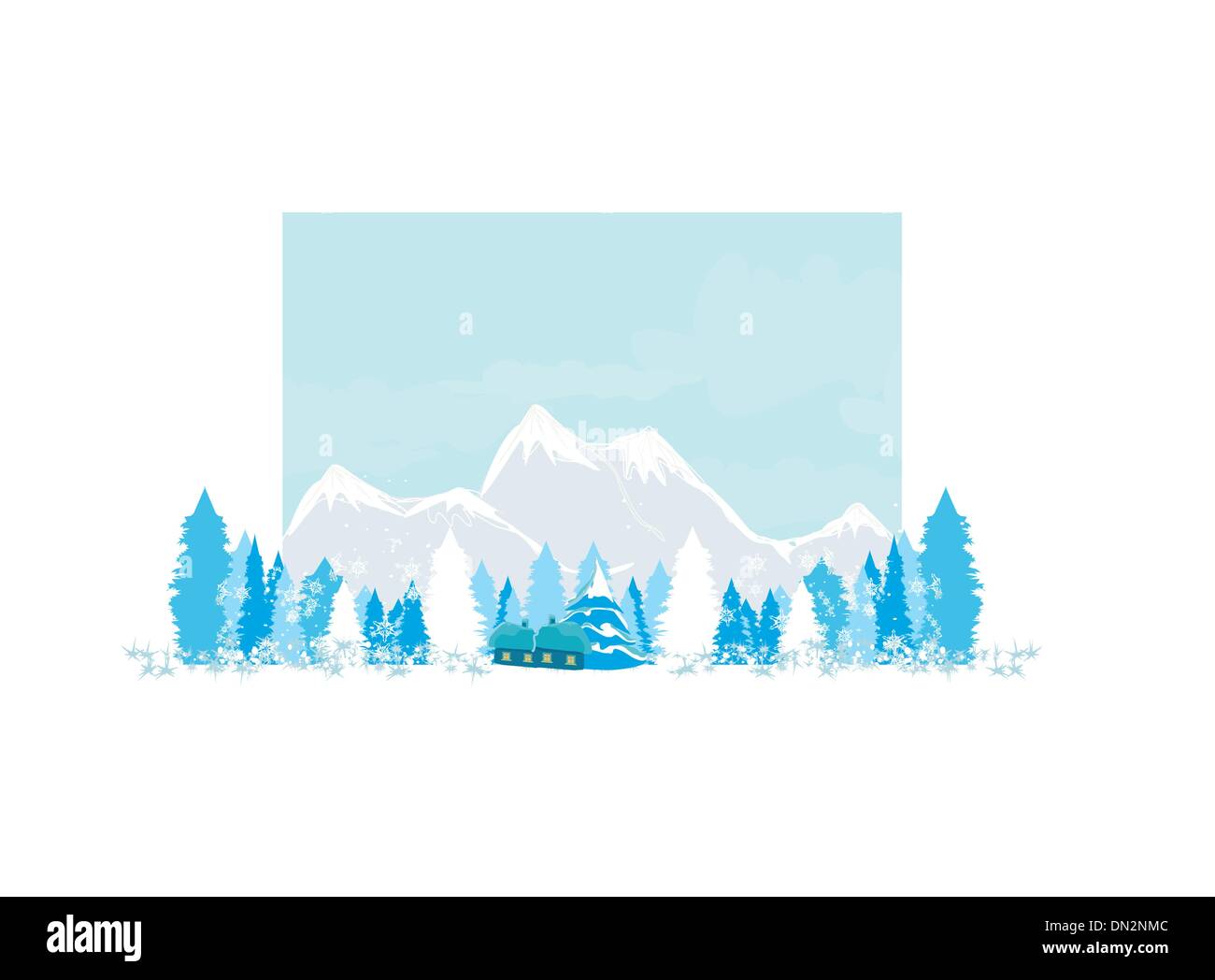 winter landscape - vector Stock Vector Image & Art - Alamy