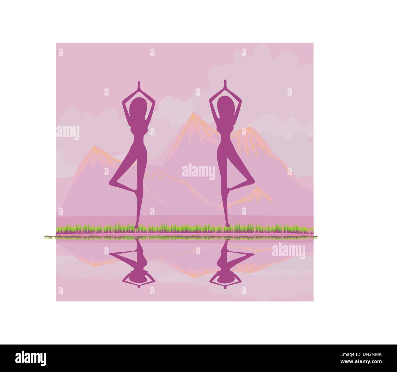 women in a traditional yoga pose vector illustration Stock Vector Image ...