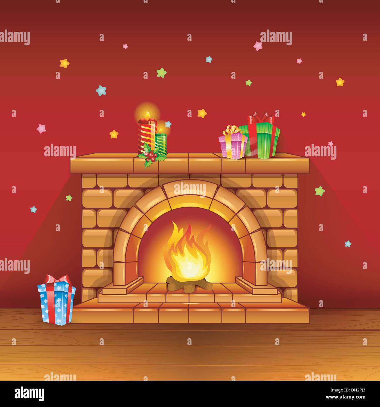 Red candles holly Stock Vector Images - Alamy