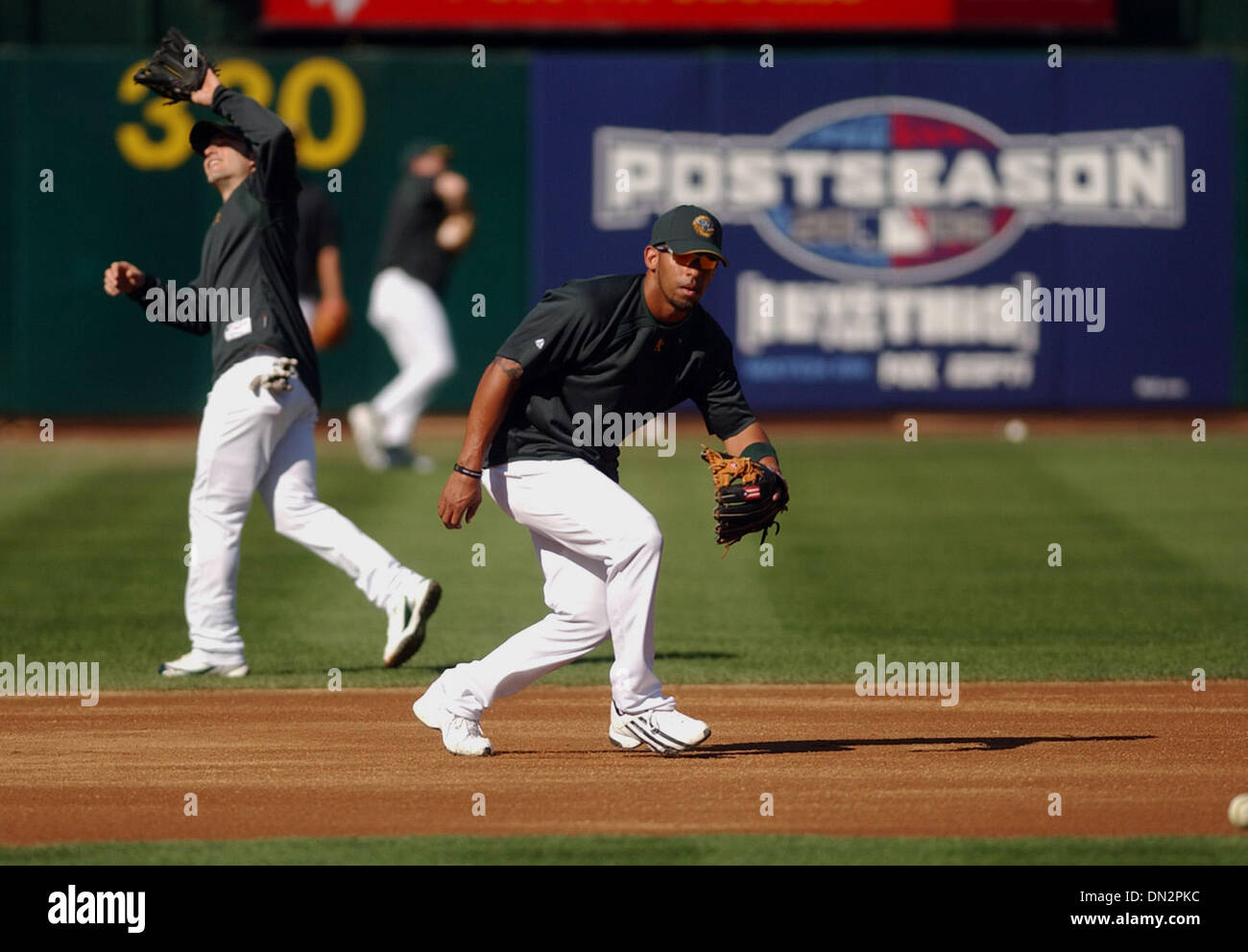 Oct 09, 2006; Oakland, CA, USA; MLB Baseball: The A's take the field ...
