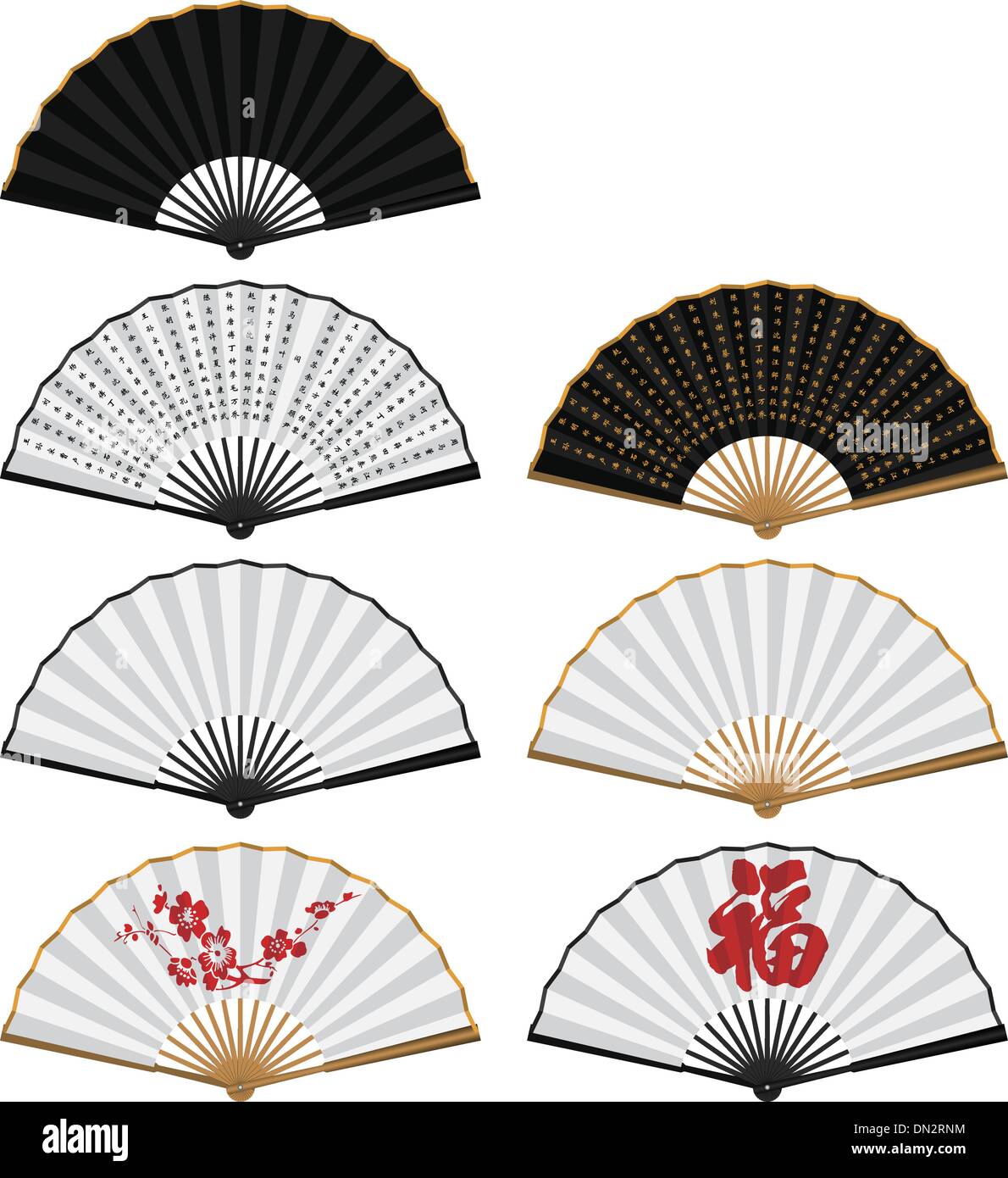 Chinese paper fan Stock Vector Images - Alamy